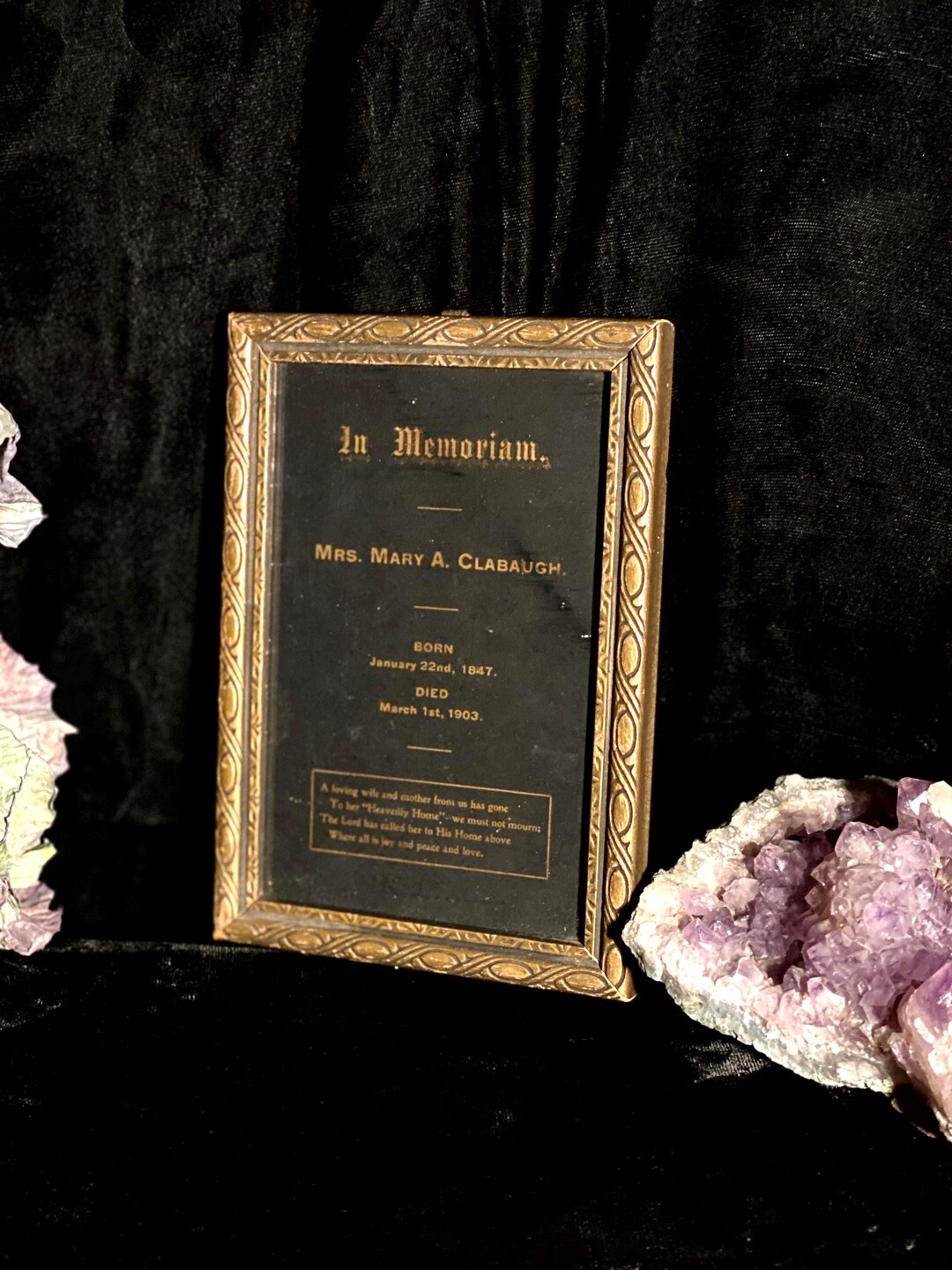 Victorian Memorial Cabinet Card "mrs. Mary Clabaugh" - Memento Mori ...