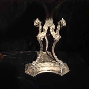 BAPHOMET STATUE With Victorian Griffin Pedestal - Plus Antique Candle ...