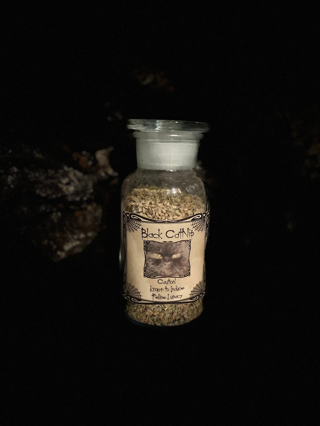 Antique Black Catnip Apothecary Jar Filled With Catnip Herb - Store ...