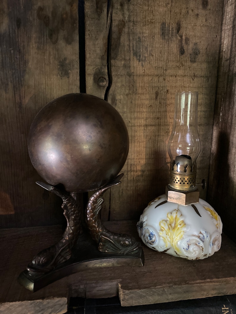 Antique FAIRY Lamp - Aunt Blanche’s Old Hand Painted Milk Glass Oil ...