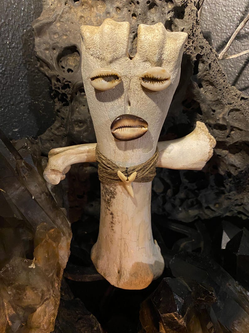 Ghostly Old Bone Voodoo Hoodoo Conjure Poppet - 8" Tall - Etsy