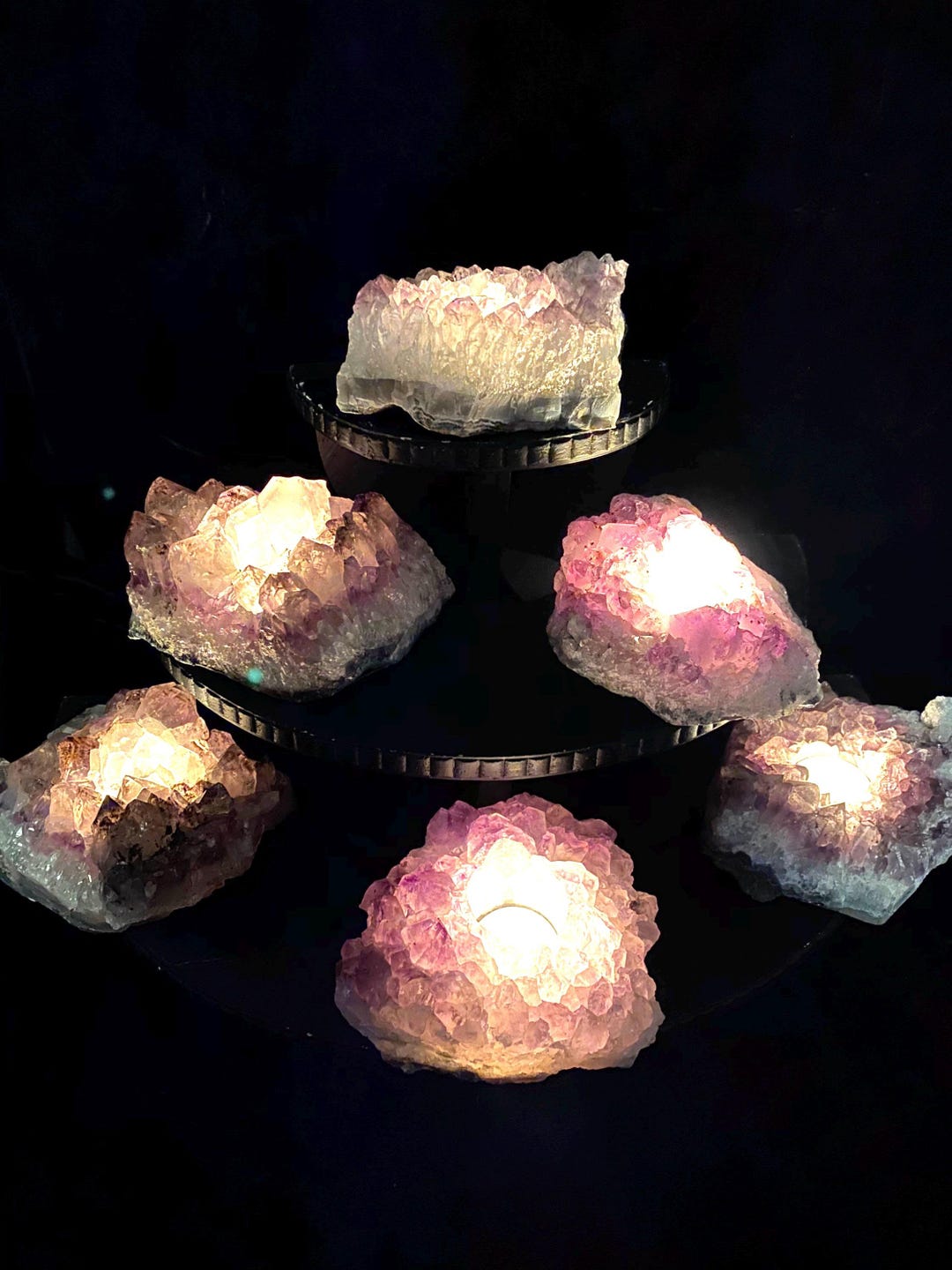 Mesmerizing Amethyst Cluster Tea Light Candle Holders 35 Dollars Each ...