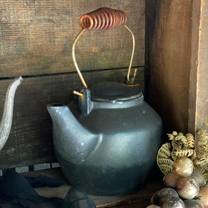 Rustic Vintage Cast Iron Teapot for Your Witch Kitchen Antique Cabin ...