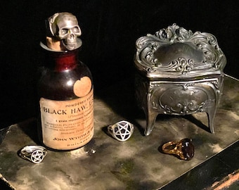 Small Skull Vanity Box//skull Trinket Box//skull Jewelry Box//antiqued ...