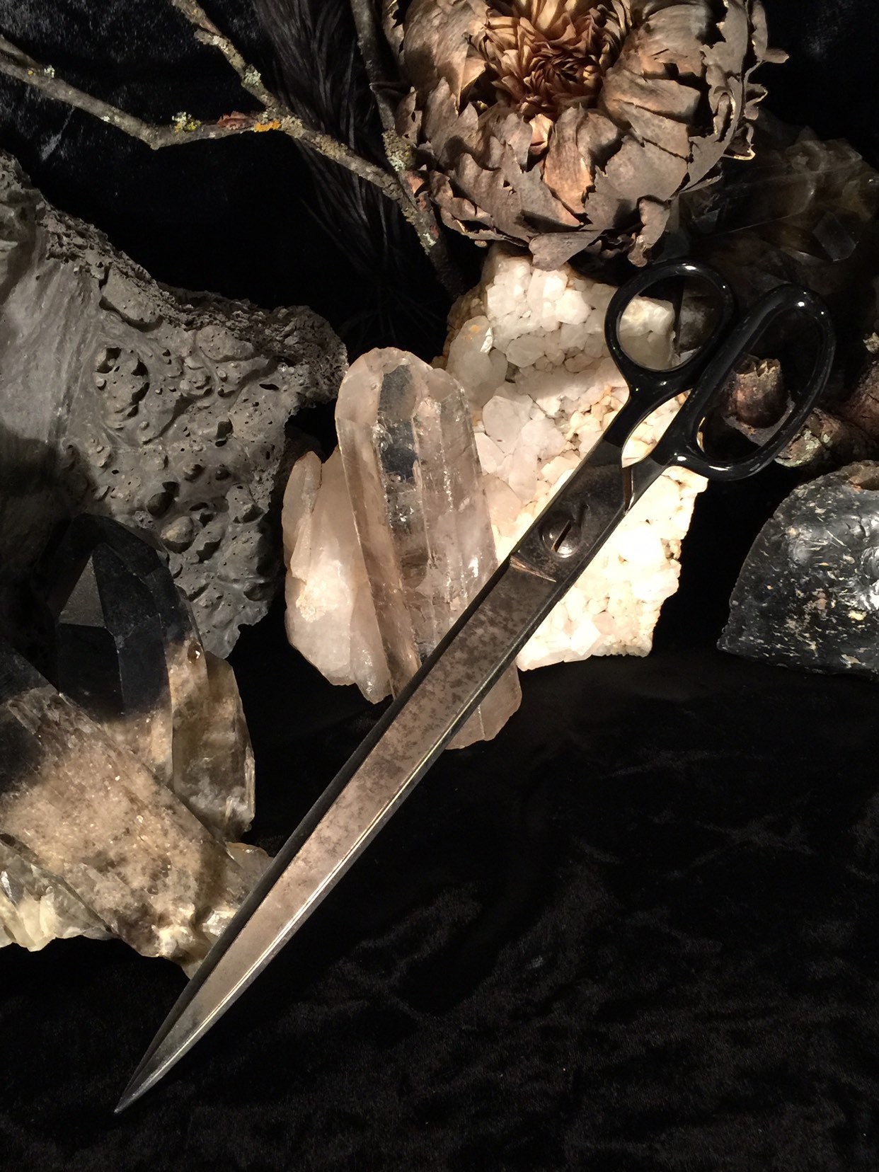 Wicked Antique Shears Extra Long Black Handle Scissors at | Etsy