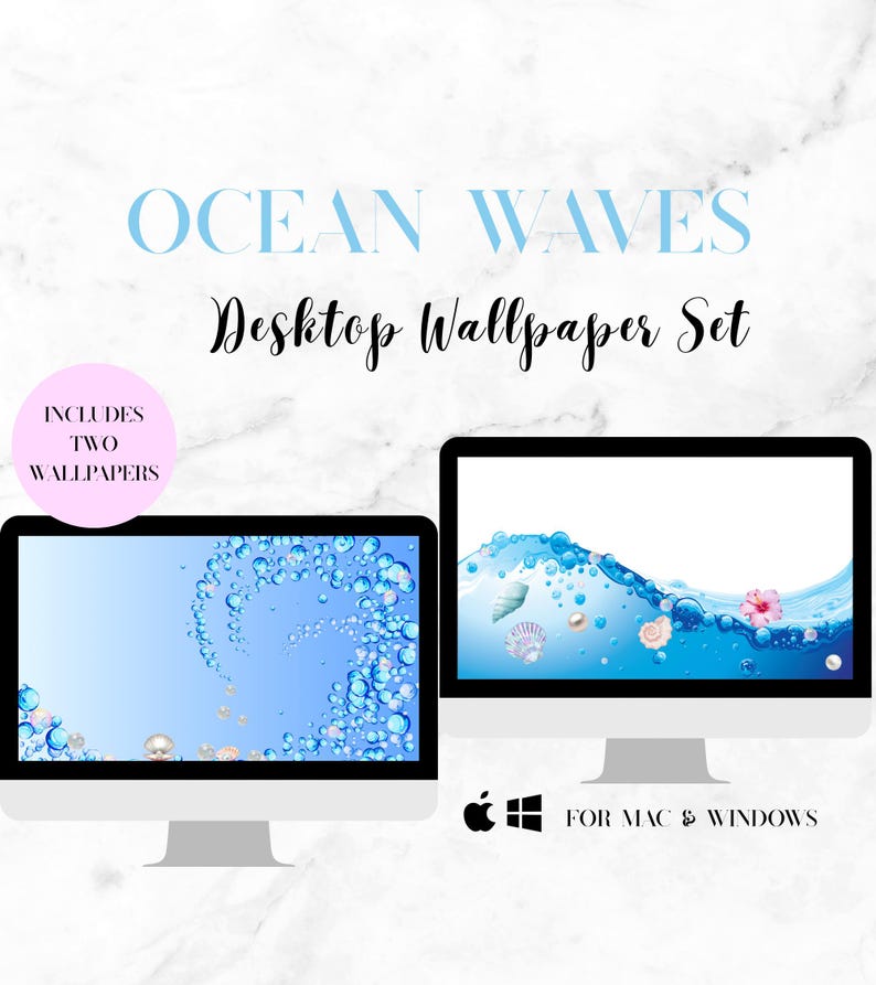 Ocean Waves Desktop Wallpaper Set Underwater Wallpaper Background Png ...
