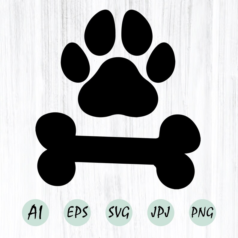 Dog Paw Print Svg. Vector Cut File for Cricut, Silhouette, Png Dxf Png ...