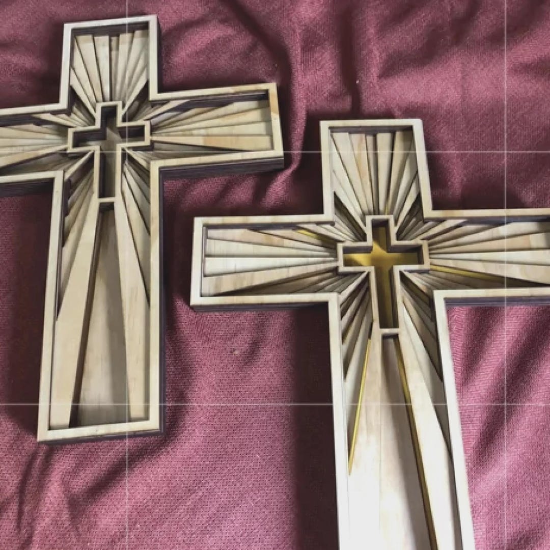 Layered Cross Wall Art Svg Dxf Ai Pdf, Laser Cut Design for Glowforge ...