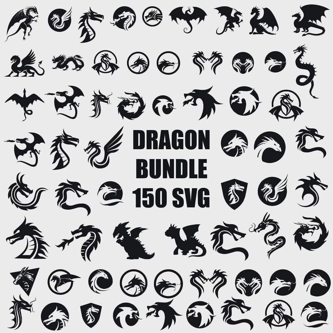 Dragon SVG Bundle, Dragons SVG, Medieval Svg, Fire Dragon Svg ...