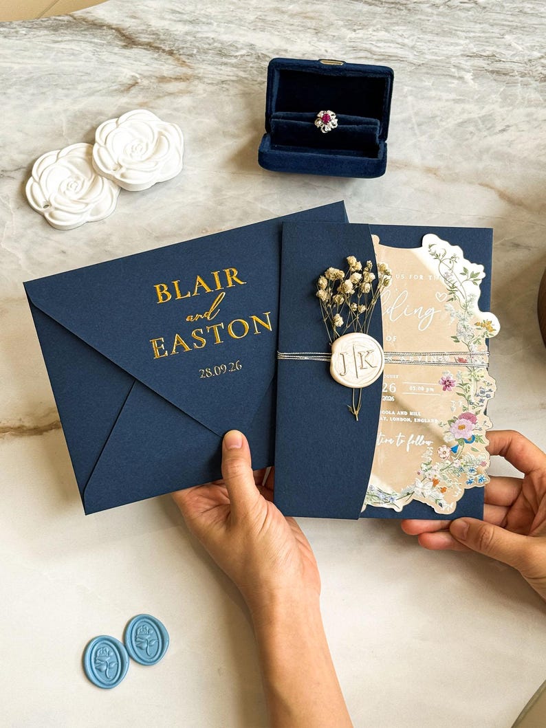 Elegant Acrylic Wedding Invitations, Mirror Silver Wedding Invites With ...