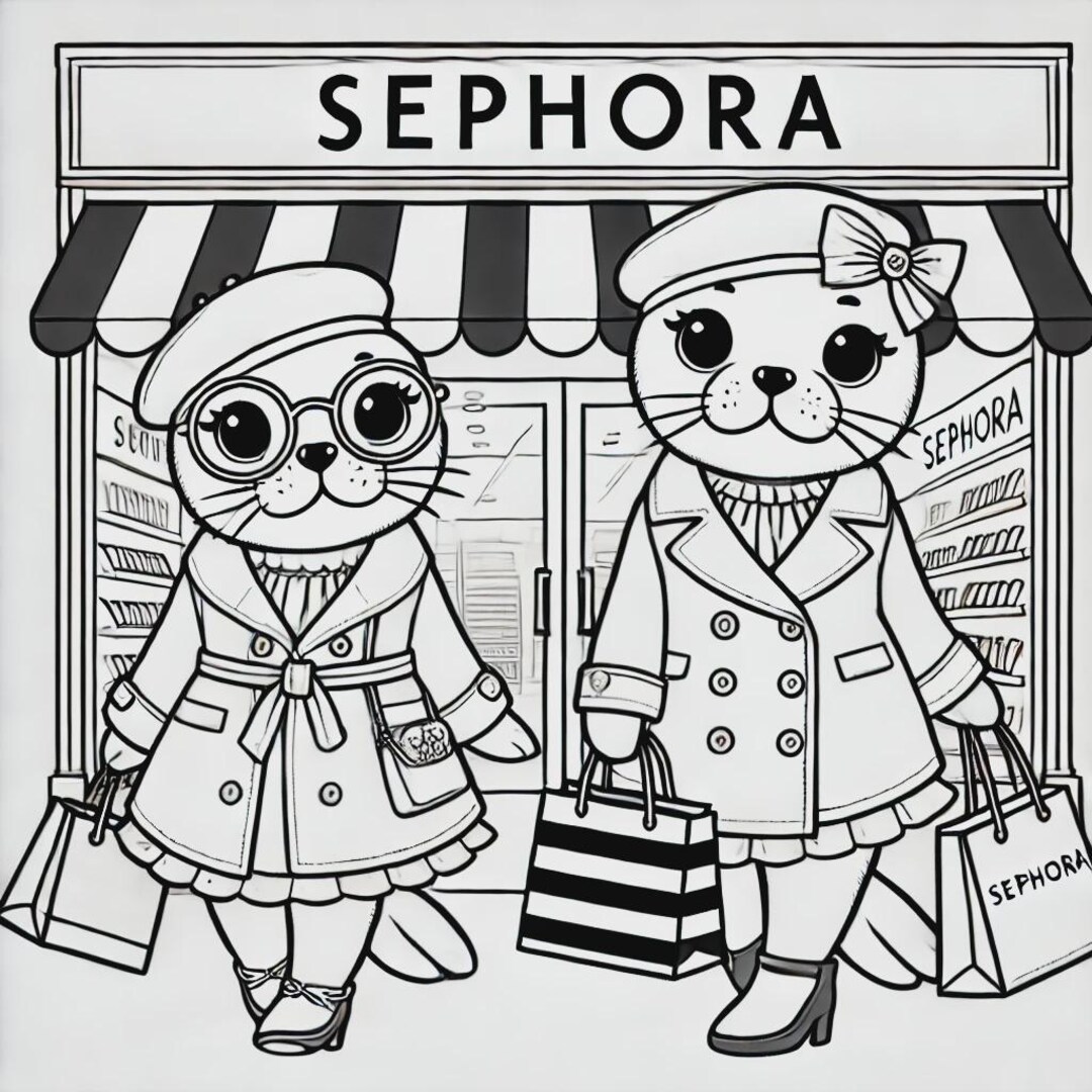 Preppy Seals Coloring Book - Etsy
