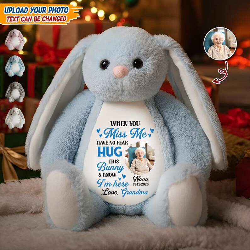 Heaven's Love in Every Hug - Memorial Personalized Custom Bunny Plush ...