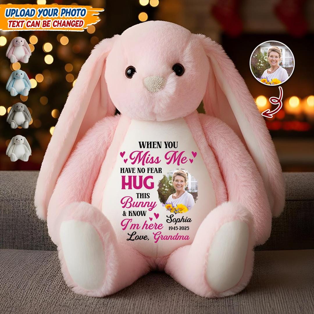 Heaven's Love in Every Hug - Memorial Personalized Custom Bunny Plush ...