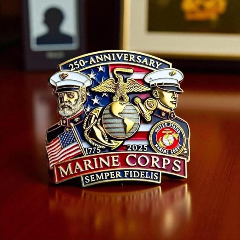 USMC 250th Anniversary Pin, 1775-2025 Marine Corps Birthday Challenge ...