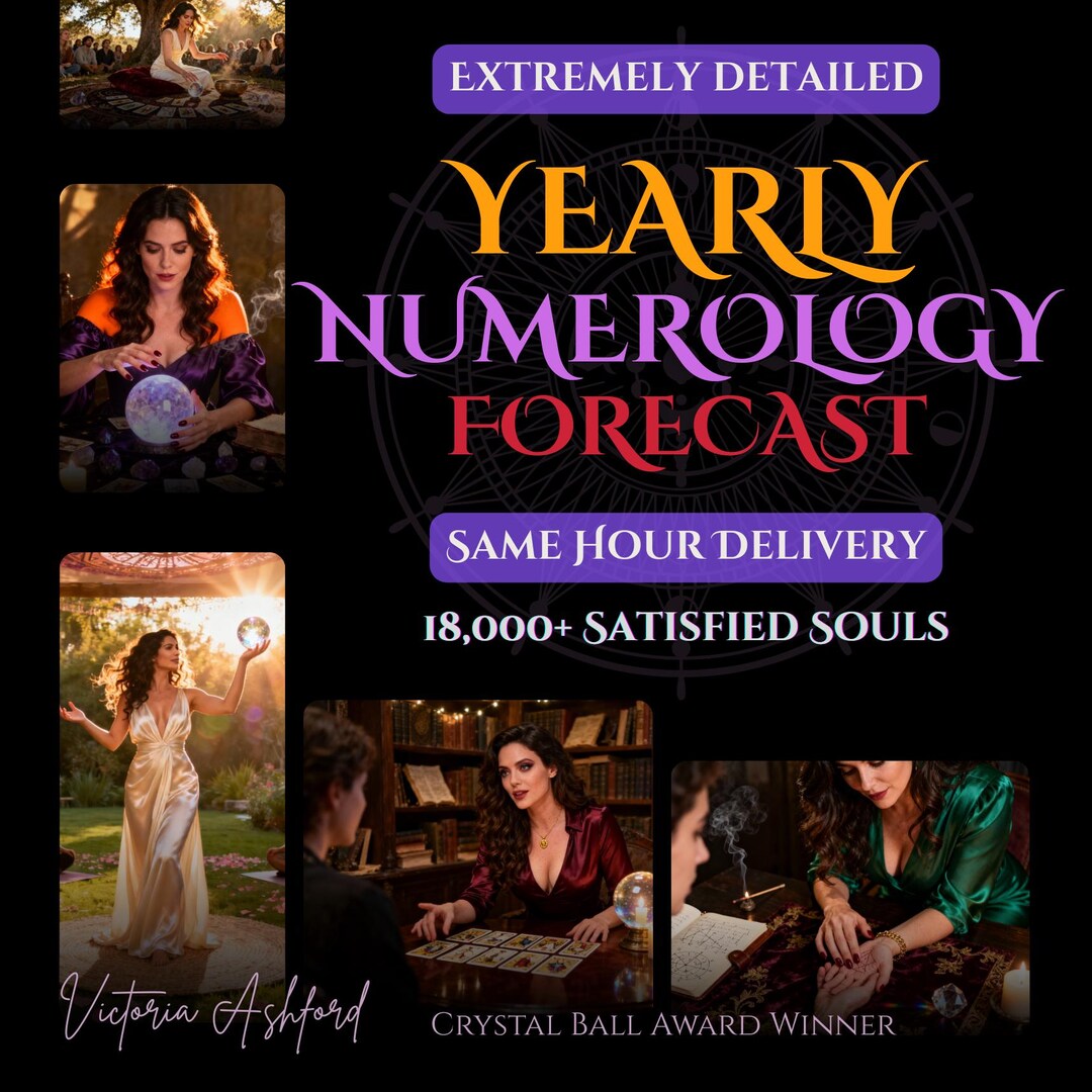 Yearly Numerology Forecast, Personal Year Number Reading, Annual ...