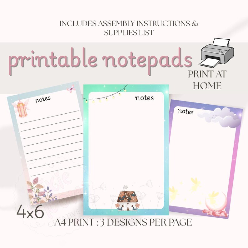 Fairy Notepad Bundle Printable | Digital Notepad for Fairy Lovers ...