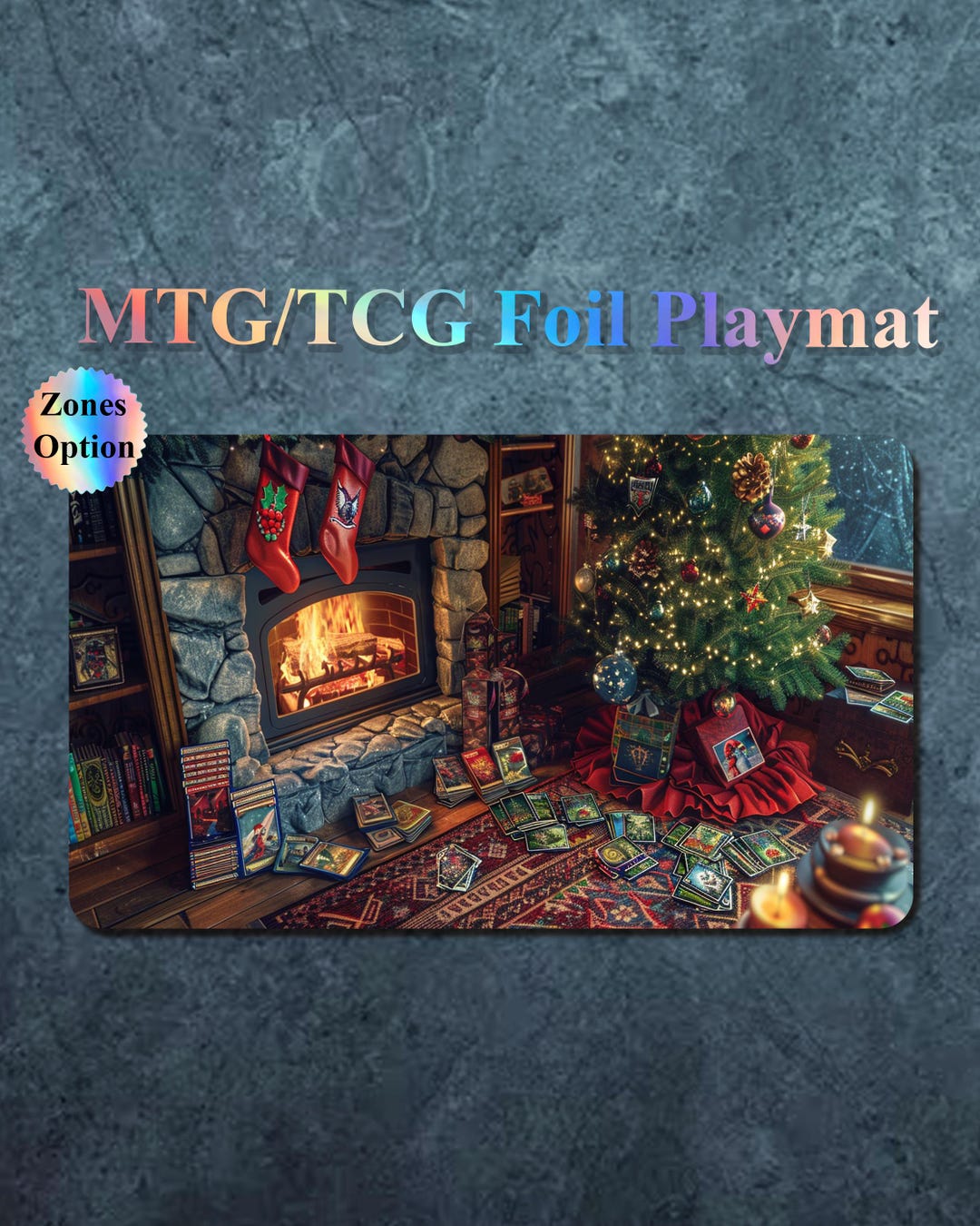 MTG Playmat/ TCG Playmat-secrets of the Winter Library: 3mm, 24"×14 ...