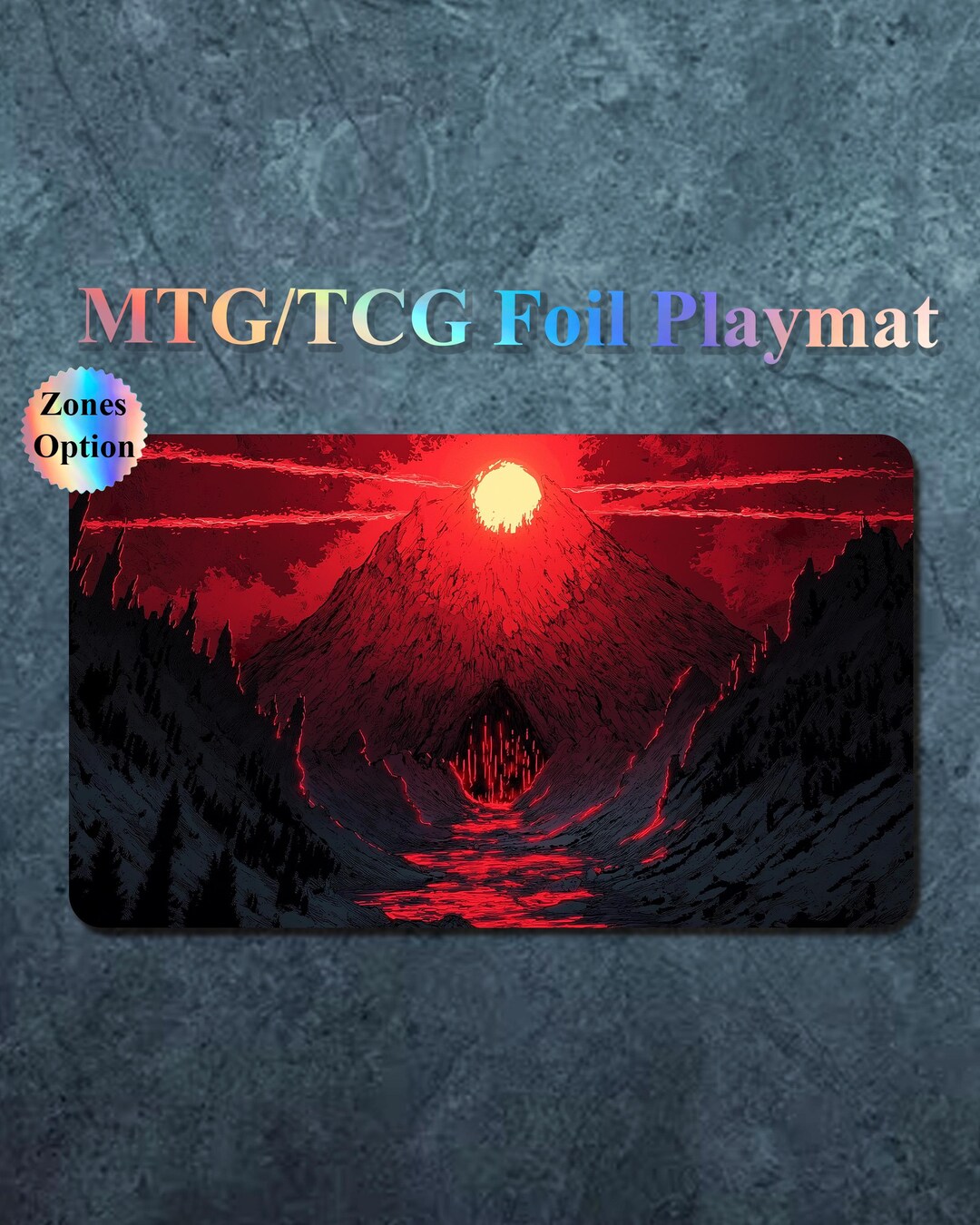 MTG Playmat/ TCG Playmat: the Call of the Flaming Volcano- 3mm, 24"× 14 ...