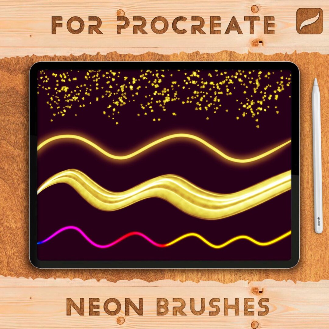 Neon Brushes for Procreate – Stamps, Textures | Brush Set, Pack - Etsy