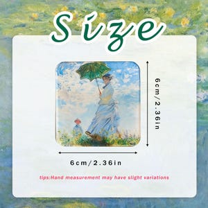 Art Style Fridge Magnet, Mini Square Refrigerator Magnet, Aesthetic ...