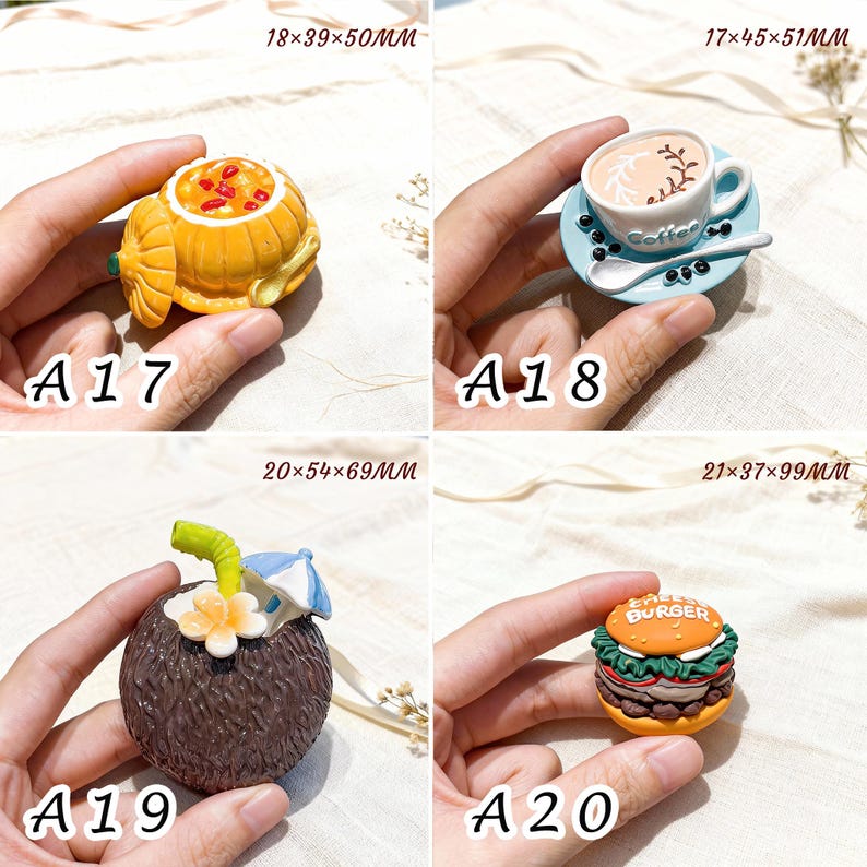 Realistic Bakery Fridge Magnet Set,3d Mini Toast Croissant Coffee Ice ...