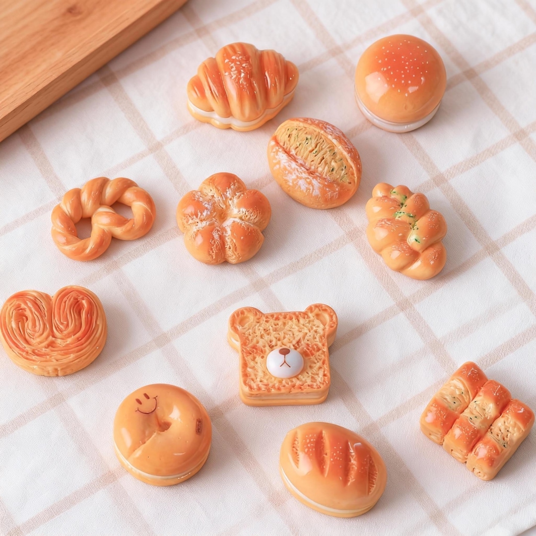 Mini Bread Fridge Magnets Set, Kawaii Bakery Food Magnets, 3D Cute ...
