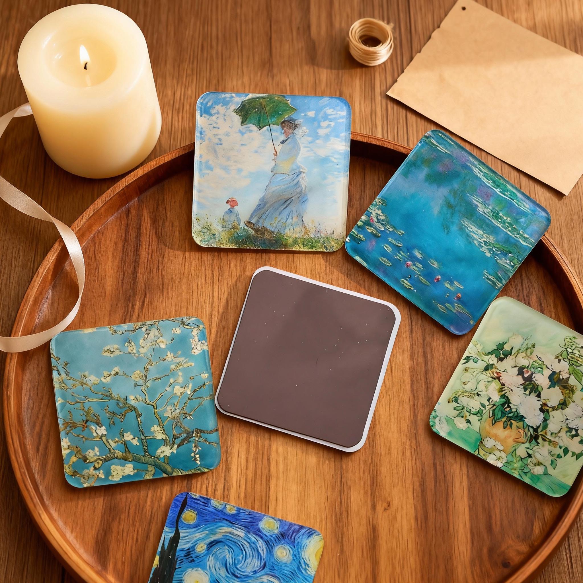 Art Style Fridge Magnet, Mini Square Refrigerator Magnet, Aesthetic ...