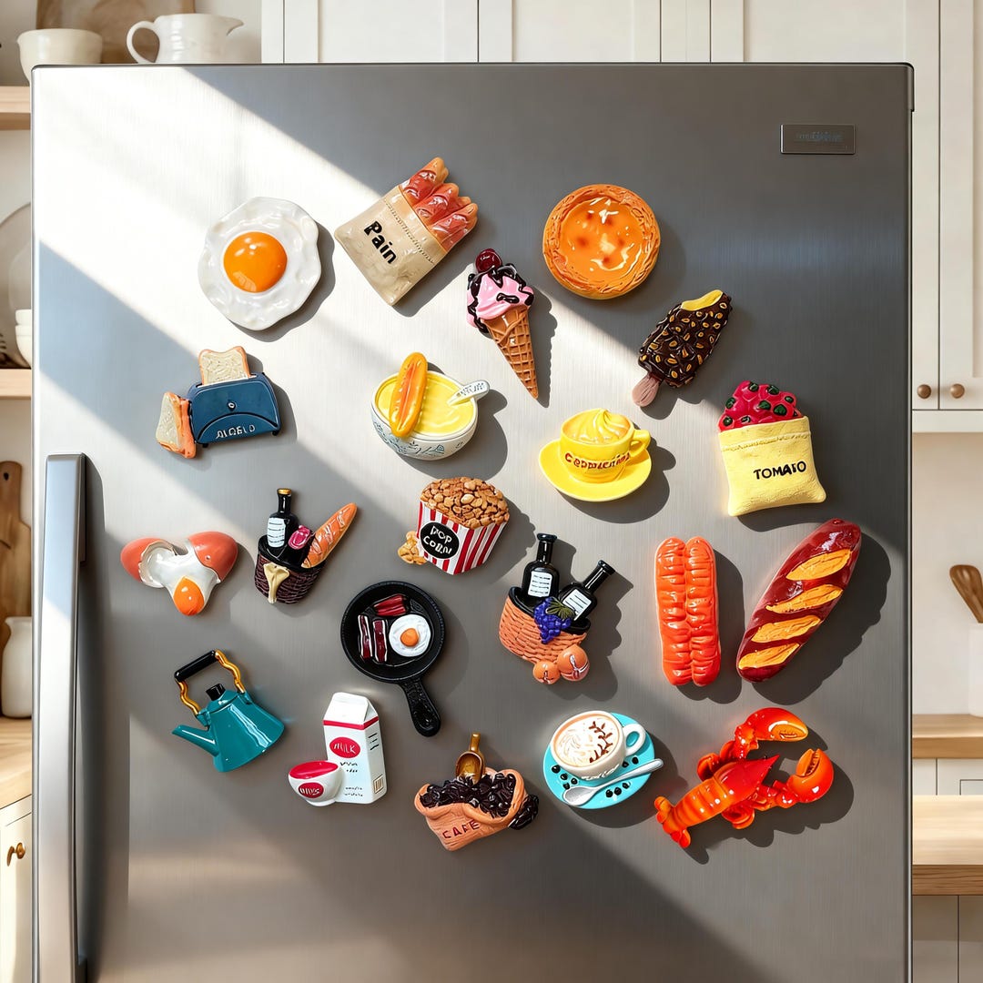 3D Food Refrigerator Magnets, Cute Mini Food Magnets for Fridge, Coffee ...