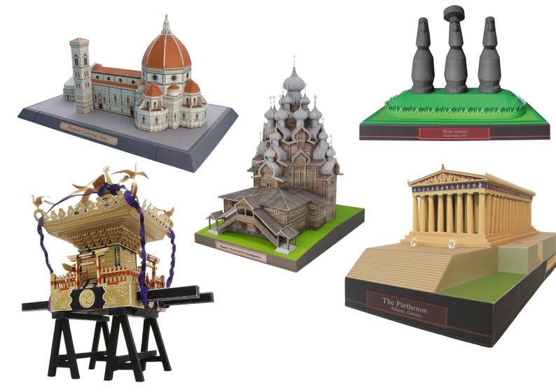 32 Monuments to Print and Assemble-diy Paper Model Sculpture, Paper ...