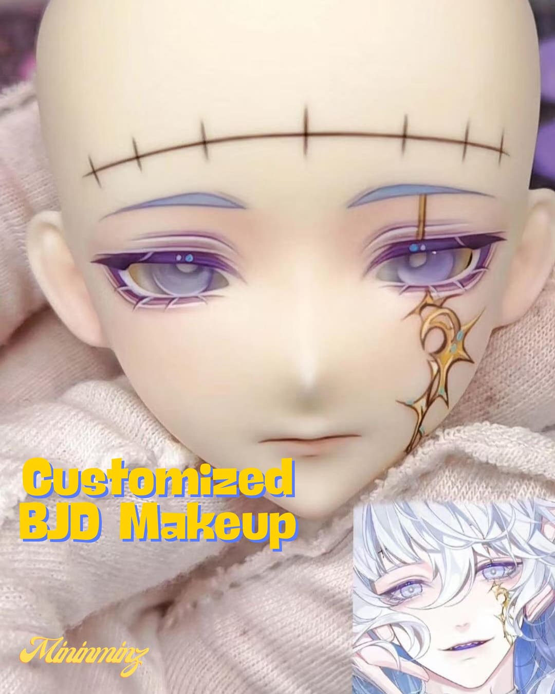 Custom 1/4 BJD Doll Makeup, Custom BJD Head (excluding Hair), Custom ...