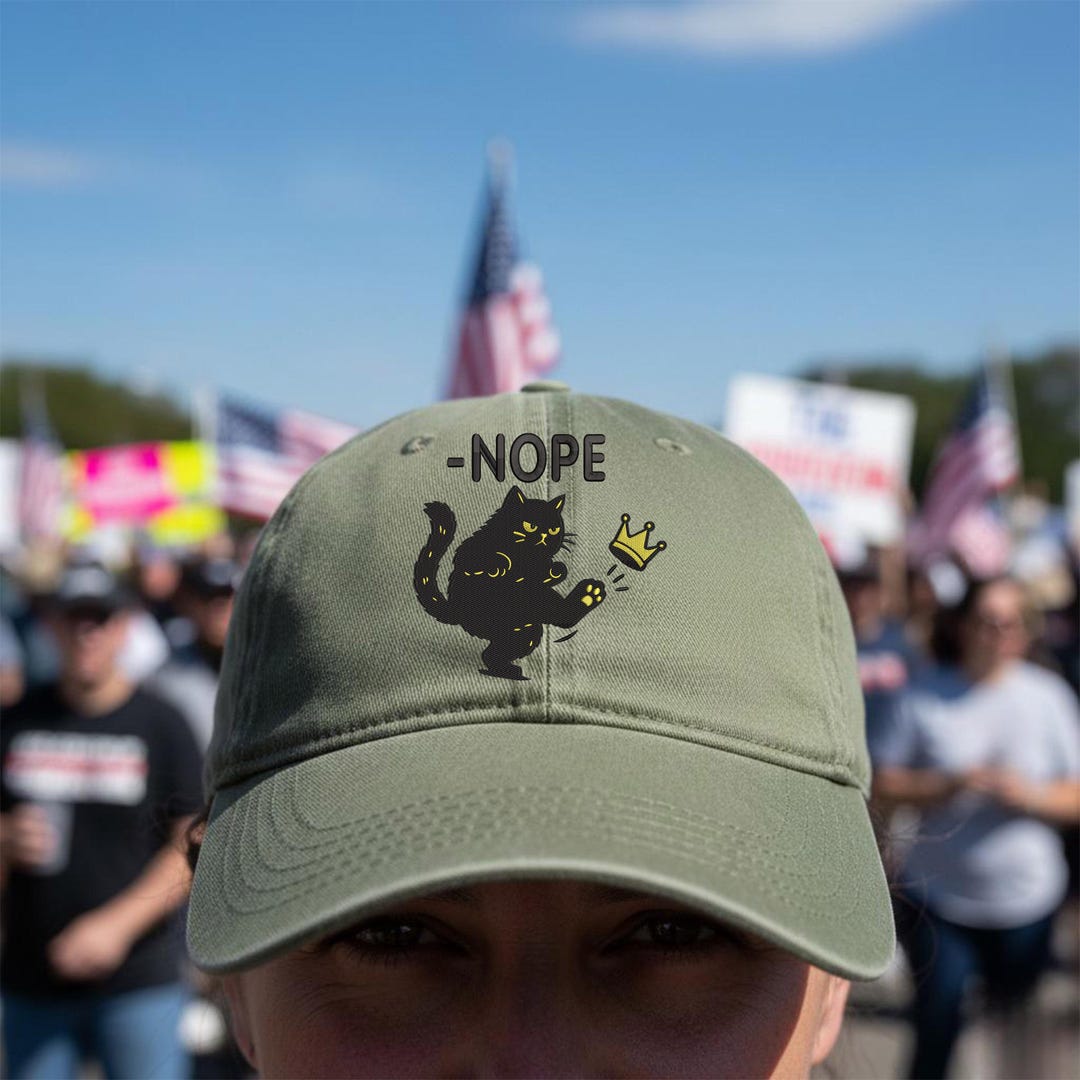 Funny Political Cat Embroidery Design: No Kings Meme (digital Download ...