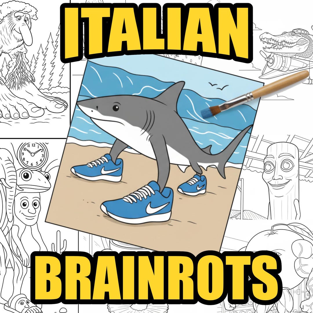 Italian Brainrot Coloring Book Brainrot Memes Characters Absurd Art for ...
