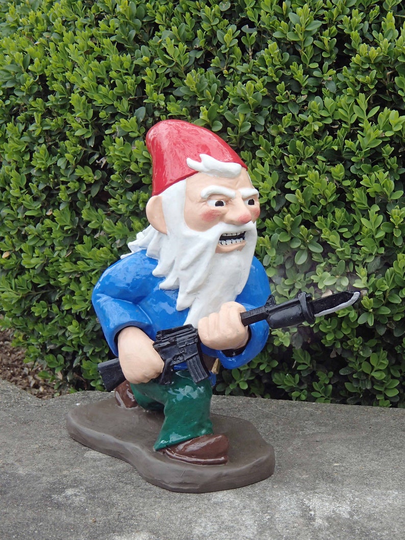 Combat Garden Gnome Charging with Fixed Bayonet | Etsy