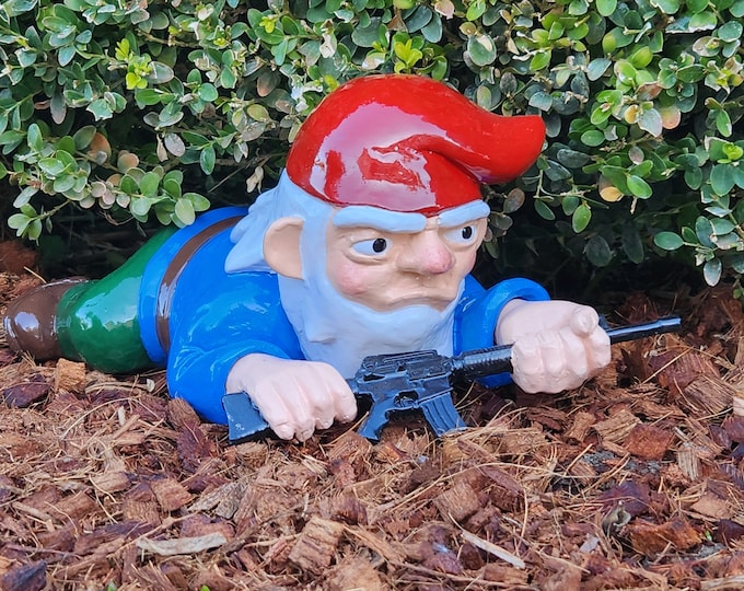 Combat Garden Gnome Officer With Pistol - Etsy