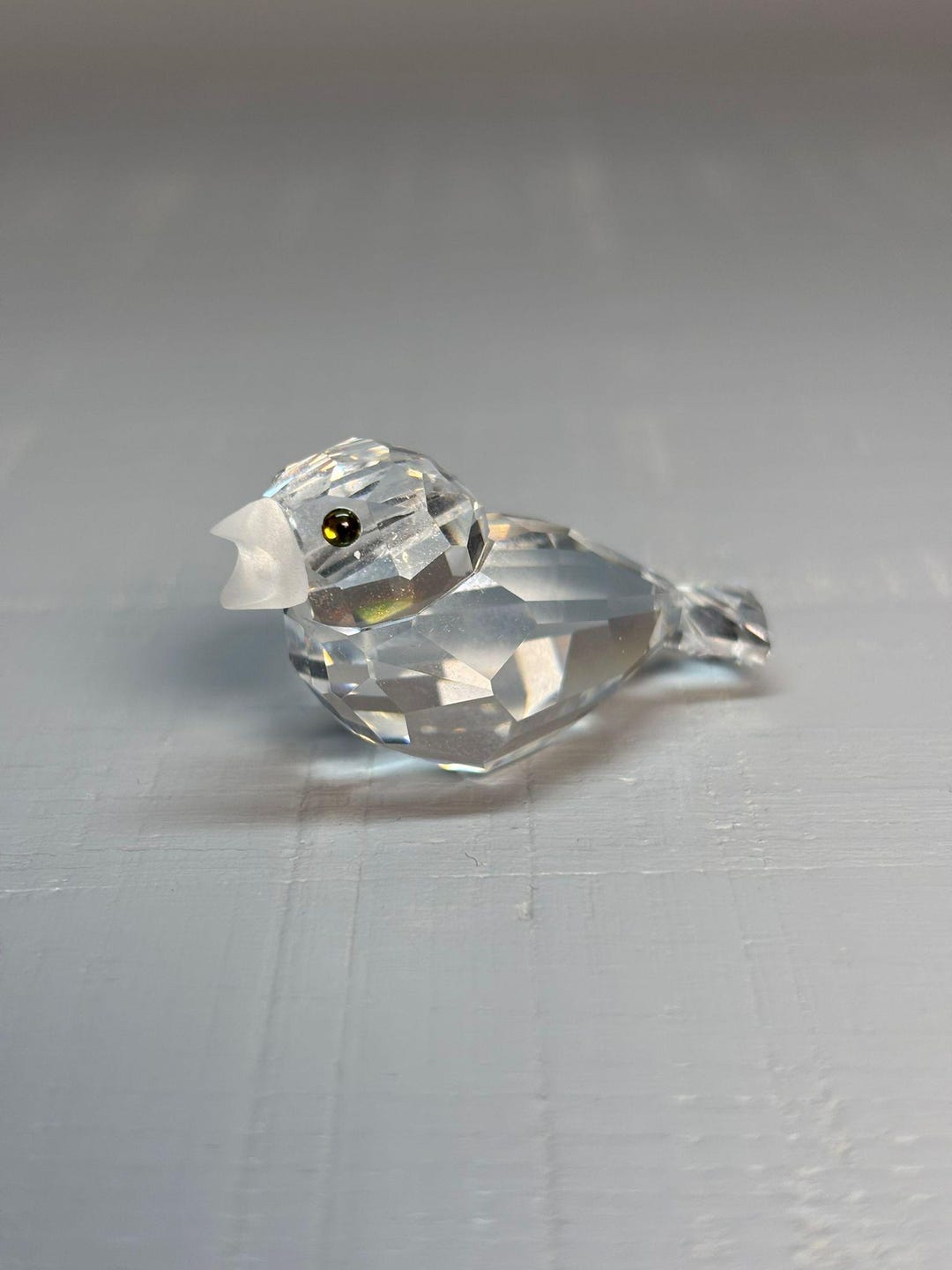 Swarovski Crystal Bird Figurine – Clear Faceted Bird With Frosted Beak ...
