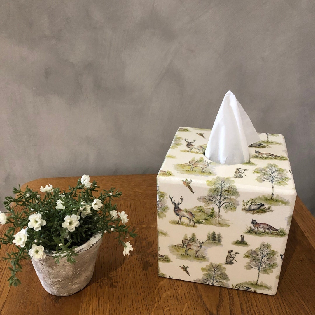Wooden Tissue Box Cover Woodland Animals - Etsy