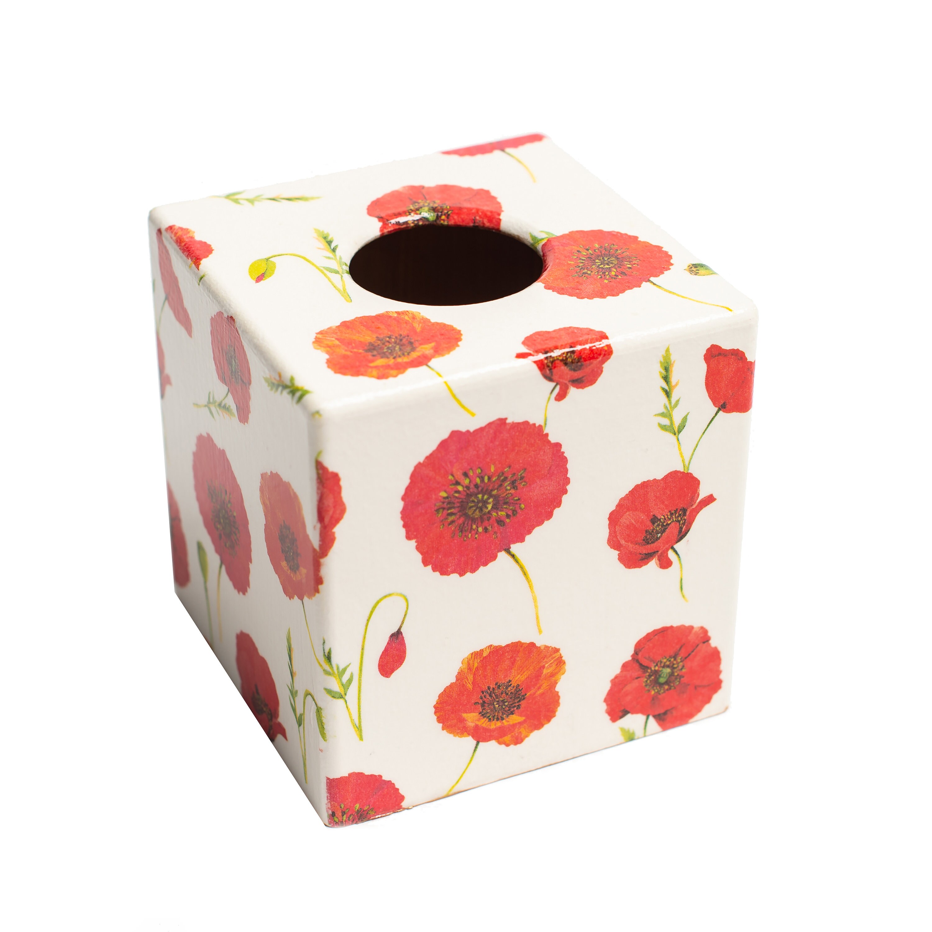 Poppy Wooden Tissue Box Cover Cube Mothers Day Gift - Etsy