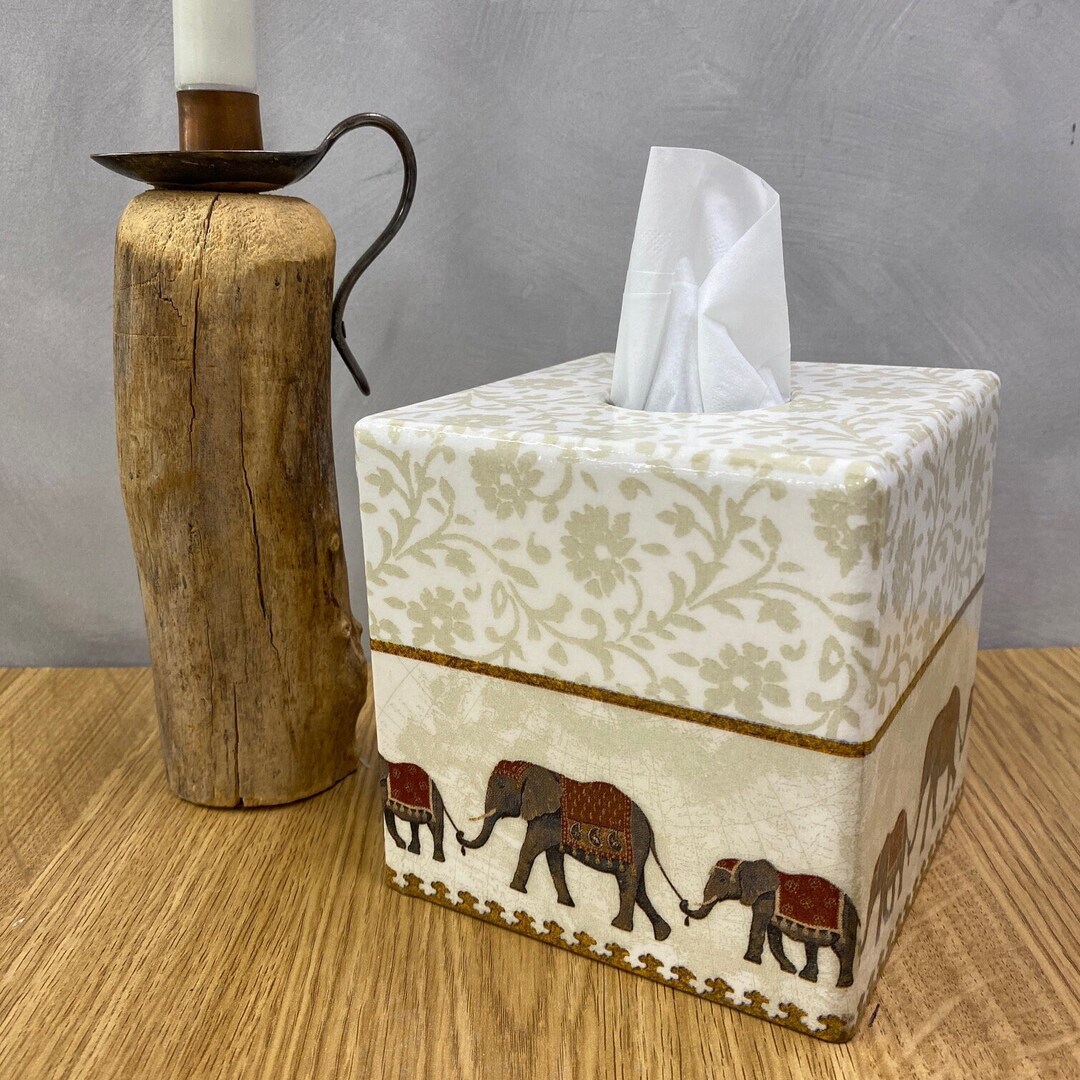 Indian Elephant Tissue Box Cover Wooden Perfect in Homes/ Hotels - Etsy