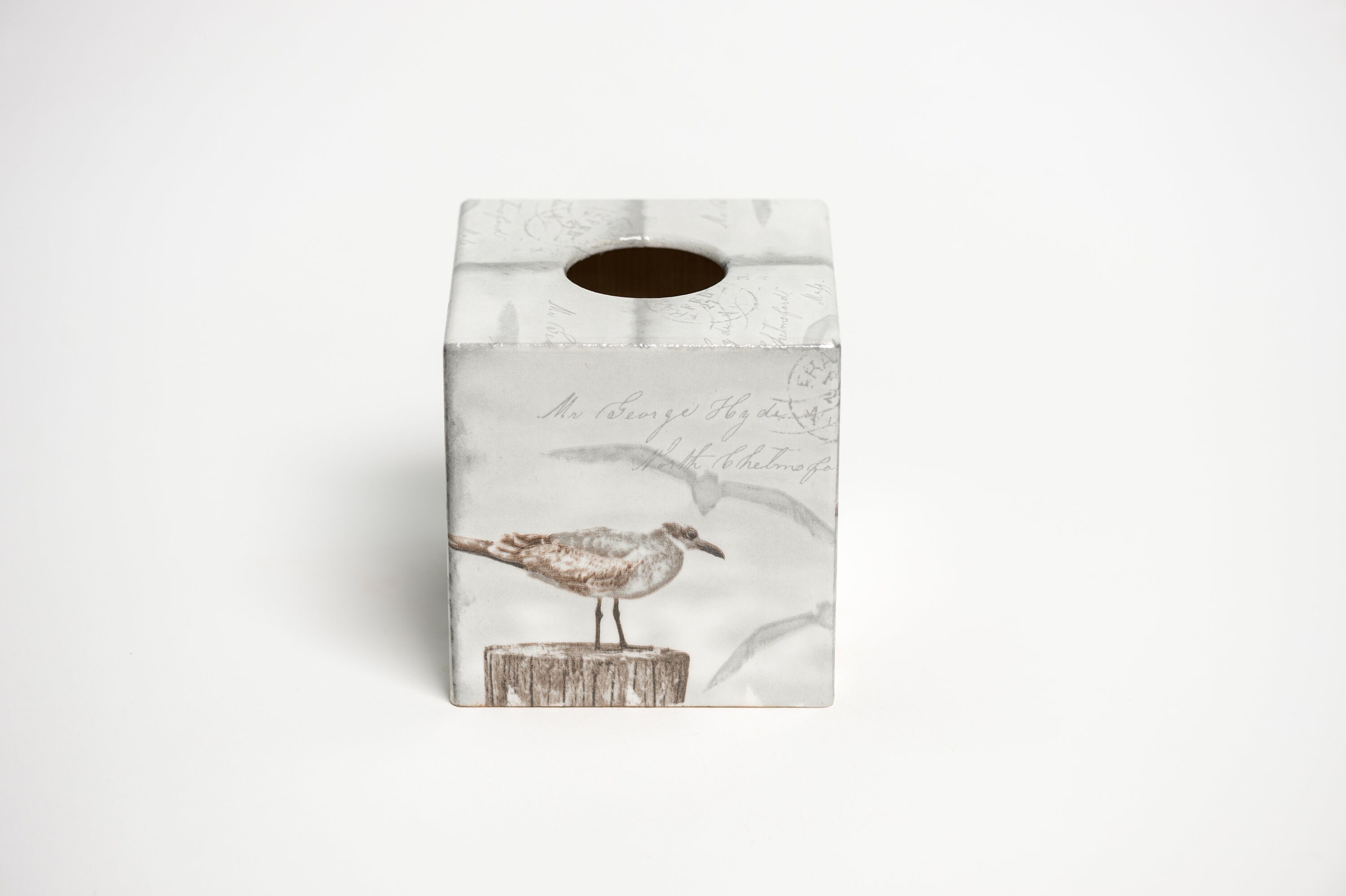 Nautical Seagull Tissue Box Cover wooden handmade | Etsy