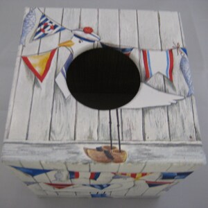 Tissue Box Cover Seagull Wooden Cube - Etsy