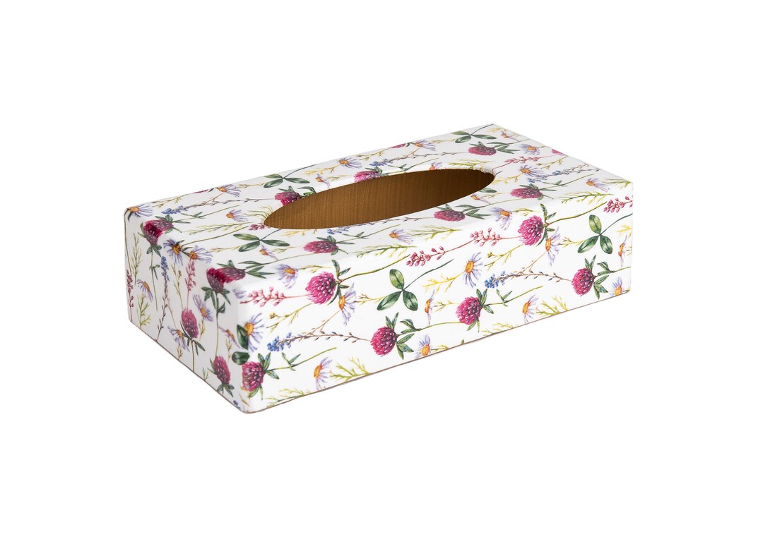 Pink Clover Rectangular Wooden Tissue Box Cover - Etsy