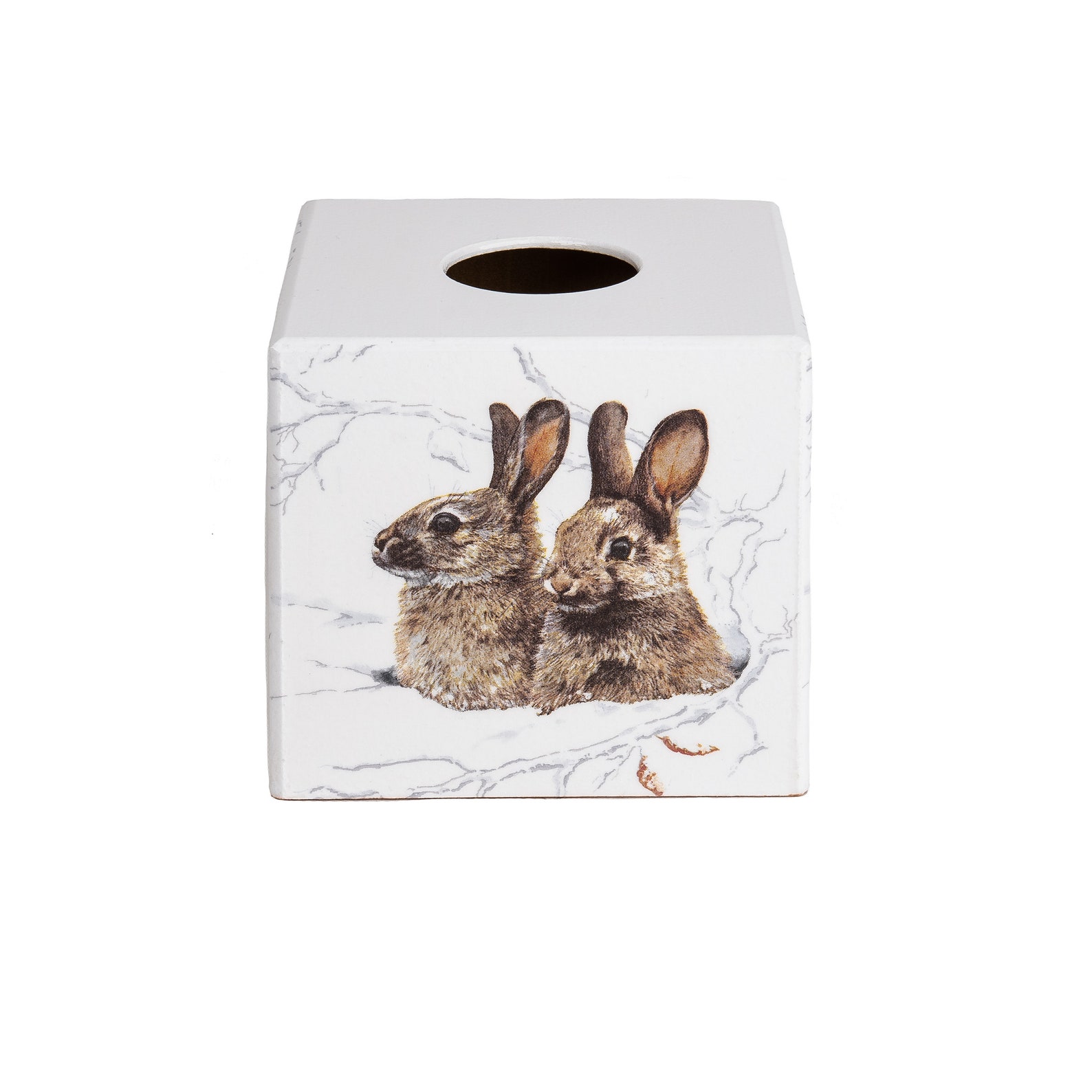 Bunny Wooden Tissue Box Cover Square - Etsy