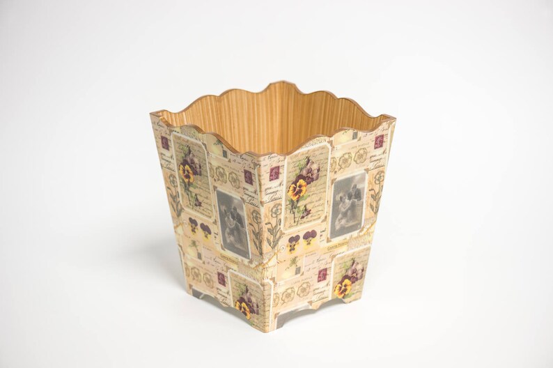 Victorian Waste Paper Bin Trash Can Handmade Wooden handmade | Etsy