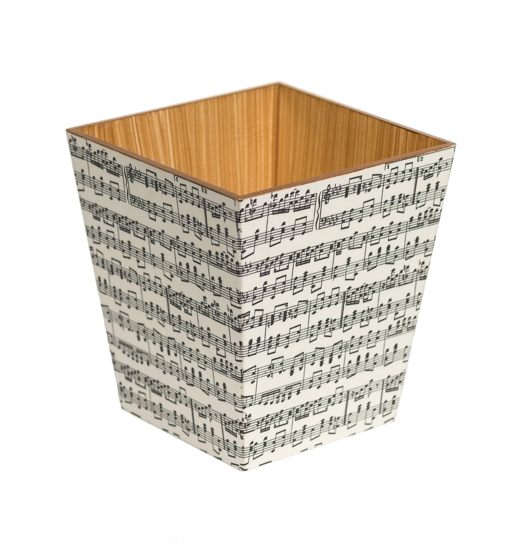 Waste Paper Bin Wooden Music Trash Can Handmade Handmade in UK - Etsy
