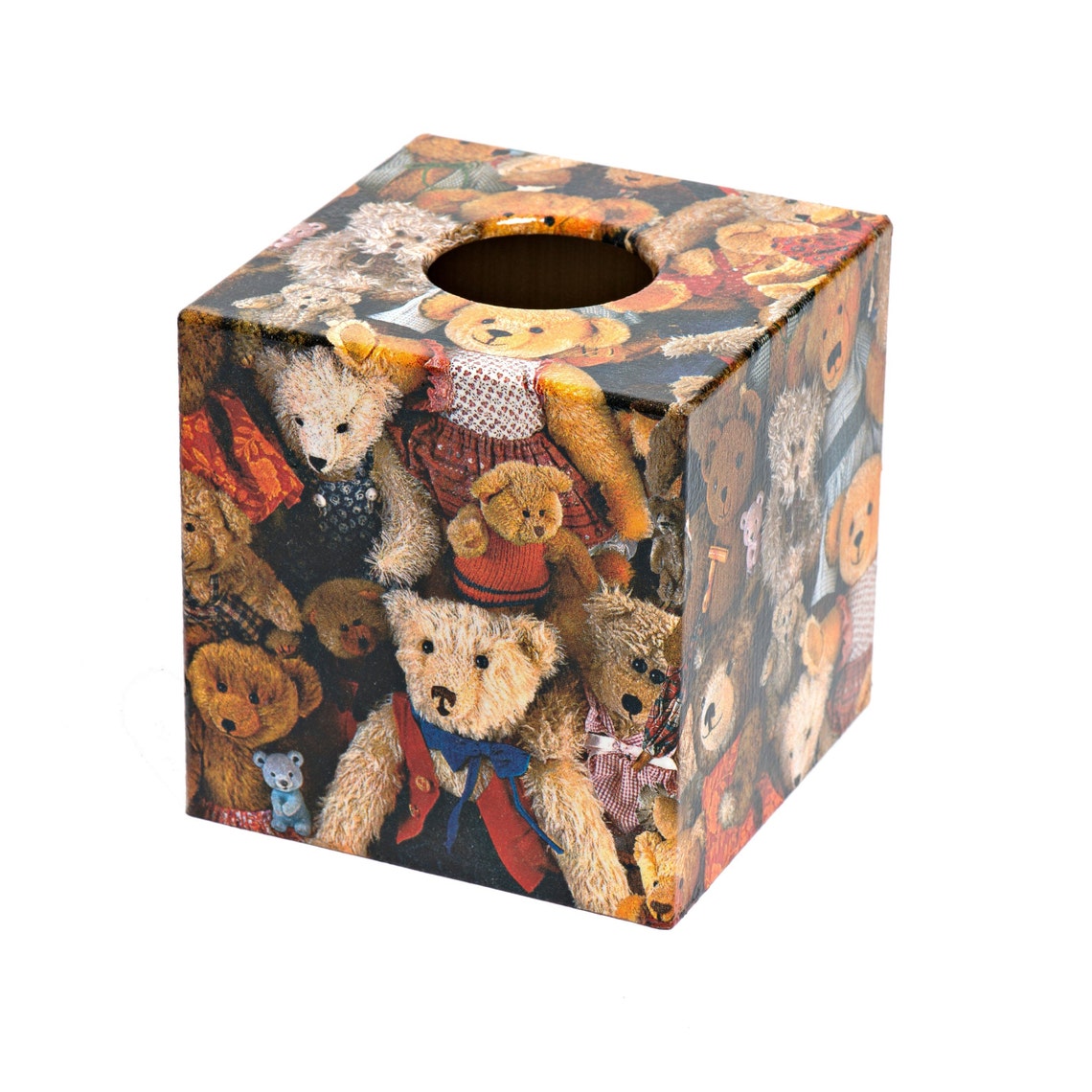 Teddy Bear Design Wooden Tissue Box Cover/ Holder Square - Etsy