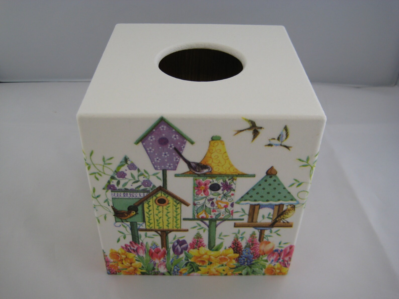 Birdhouse Tissue Box Cover Wooden Handmade - Etsy