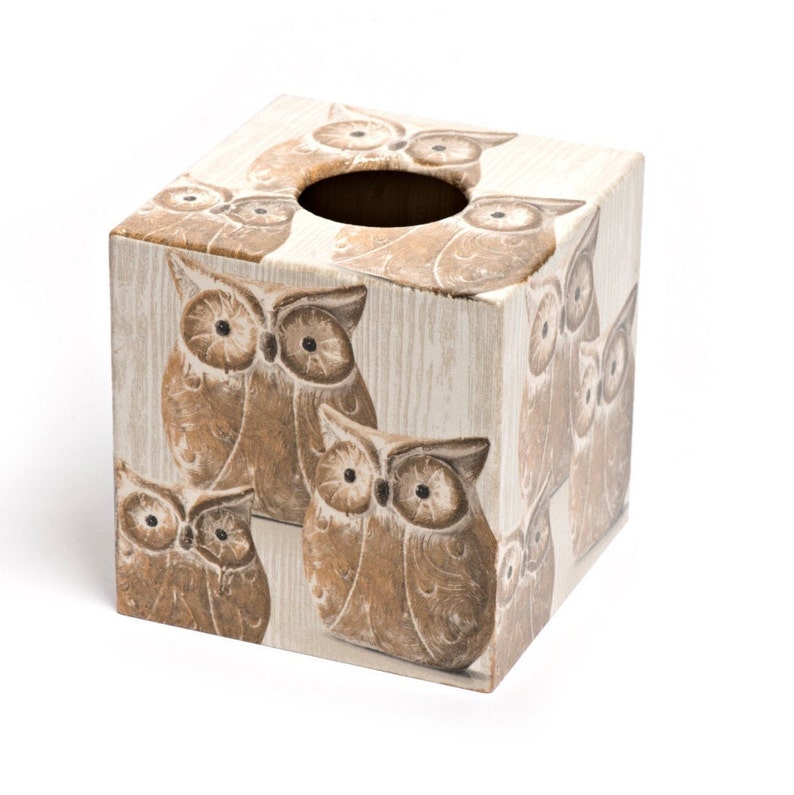 Brown Owl Tissue Box Cover Wooden Handmade Perfect in Homes/ - Etsy