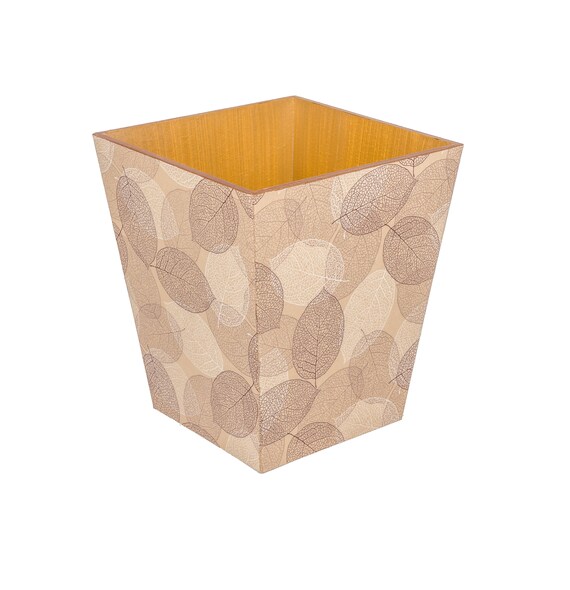 Waste Paper Bin Trash Can Wooden Skeleton Leaf | Etsy