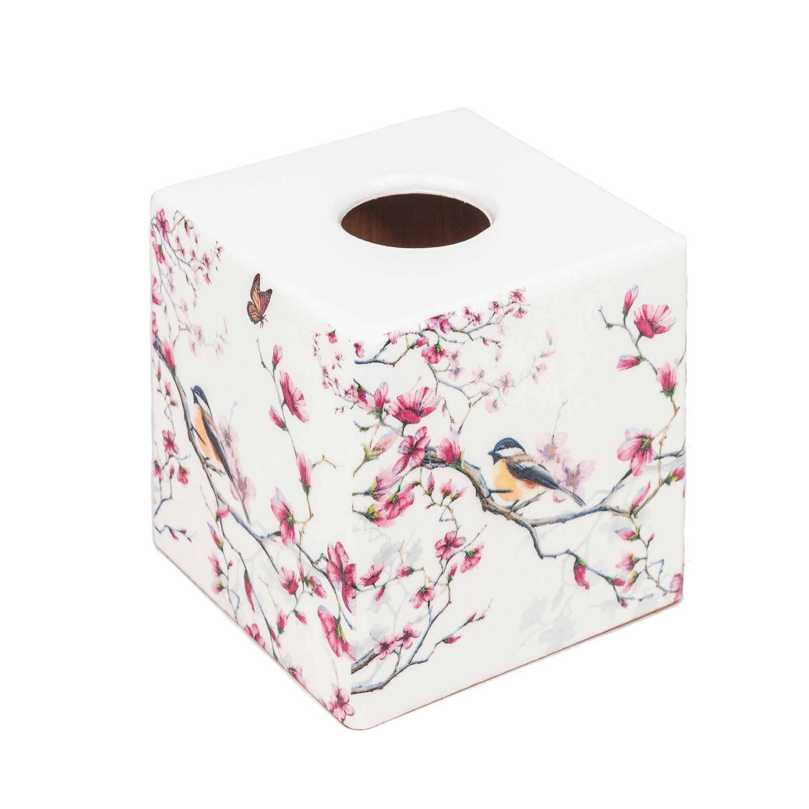 Tissue Box Cover Pink Blossom Wooden Square Gift for Mothers - Etsy