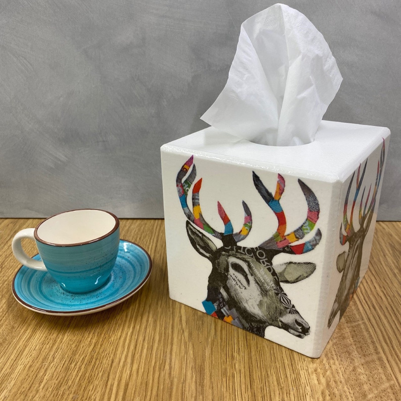 Stag Rainbow Tissue Box Cover Wooden Handmade Square Tissue - Etsy